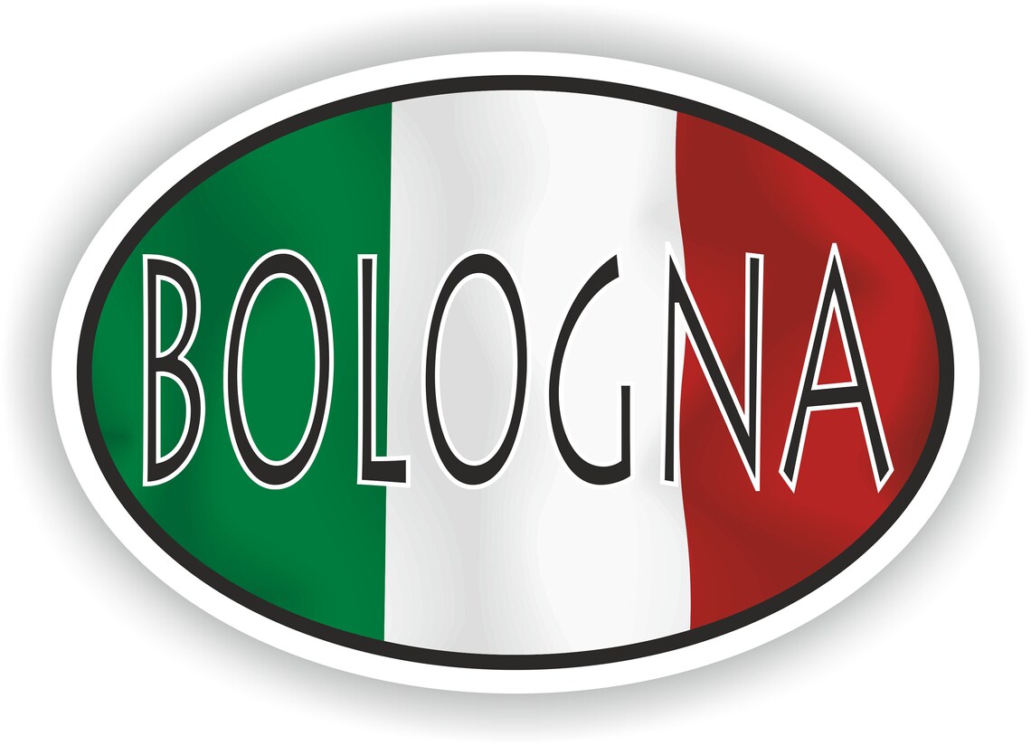 Bologna Italy Country Code Oval Sticker with Flag for Bumper | Inspire ...