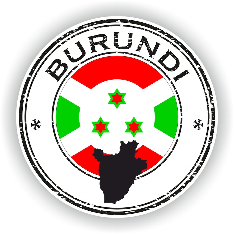 Burundi Seal Sticker Round Flag for Laptop Book Fridge Guita | Inspire ...