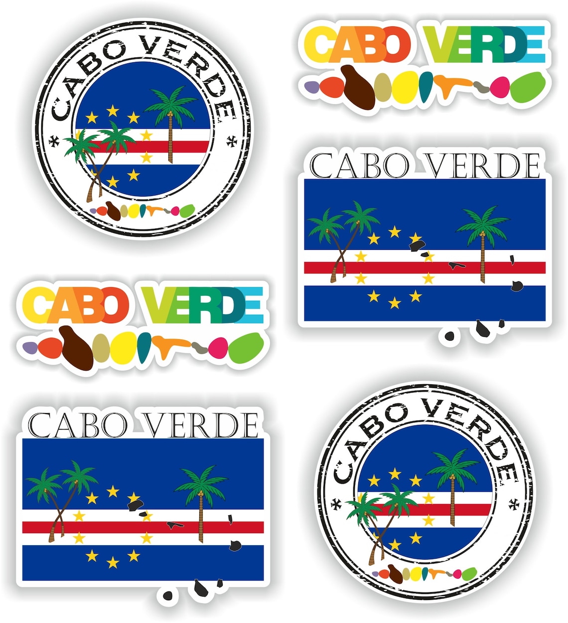 Cabo Verde Set of Stickers for Laptop Book Water Bottle Frid | Inspire ...