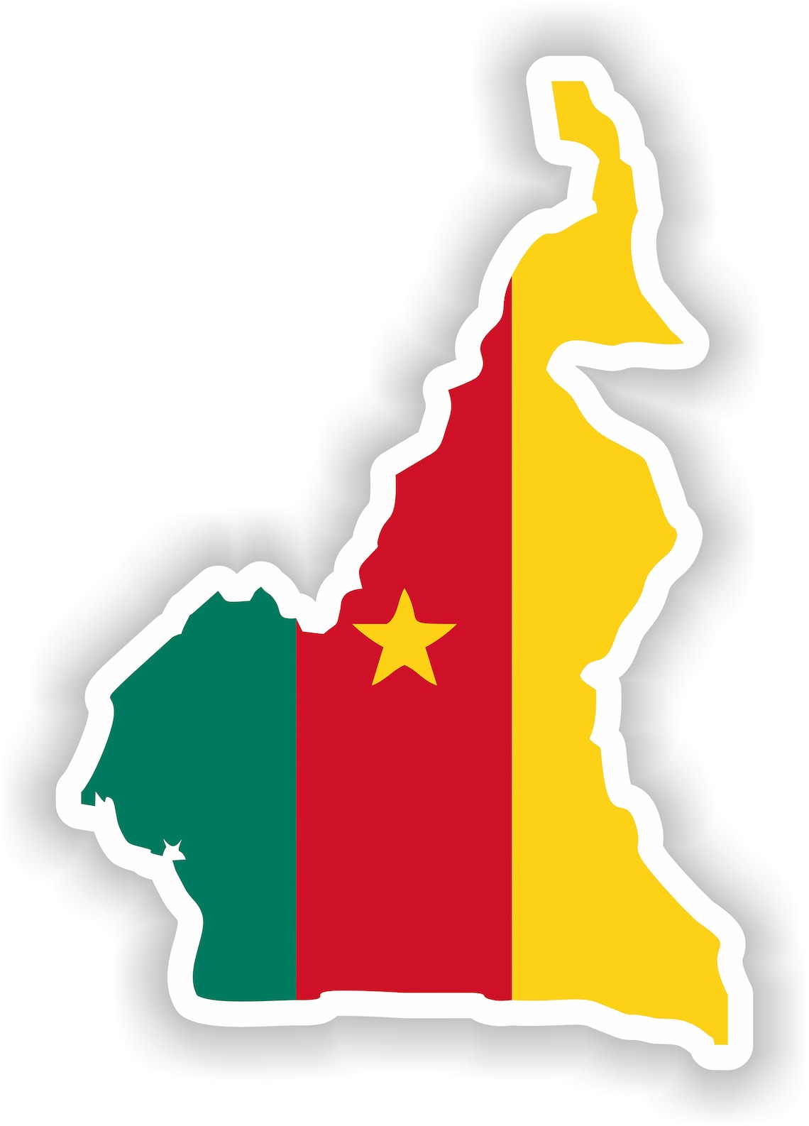 Cameroon Map Flag - Vinyl Sticker | Inspire Uplift