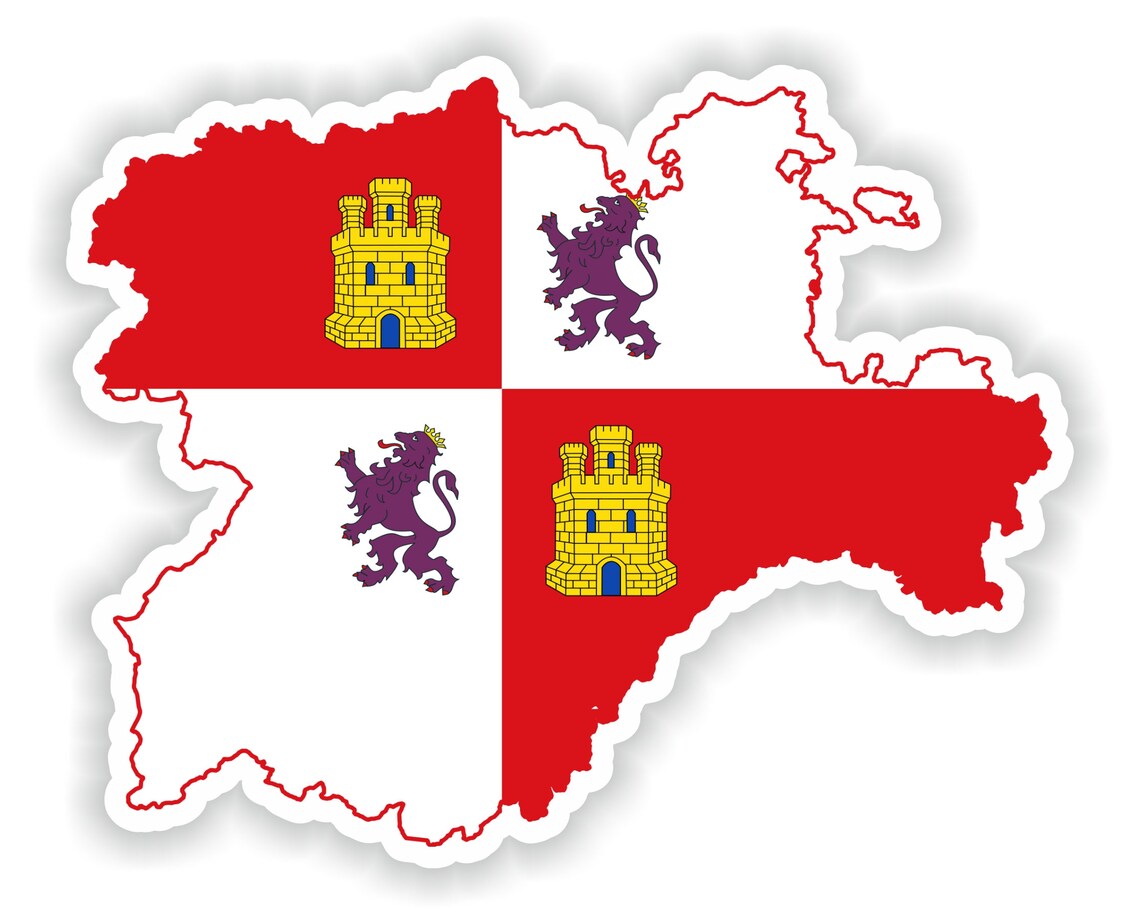 Castilla y Leon Spain map Sticker Flag for Laptop Book Fridg | Inspire ...