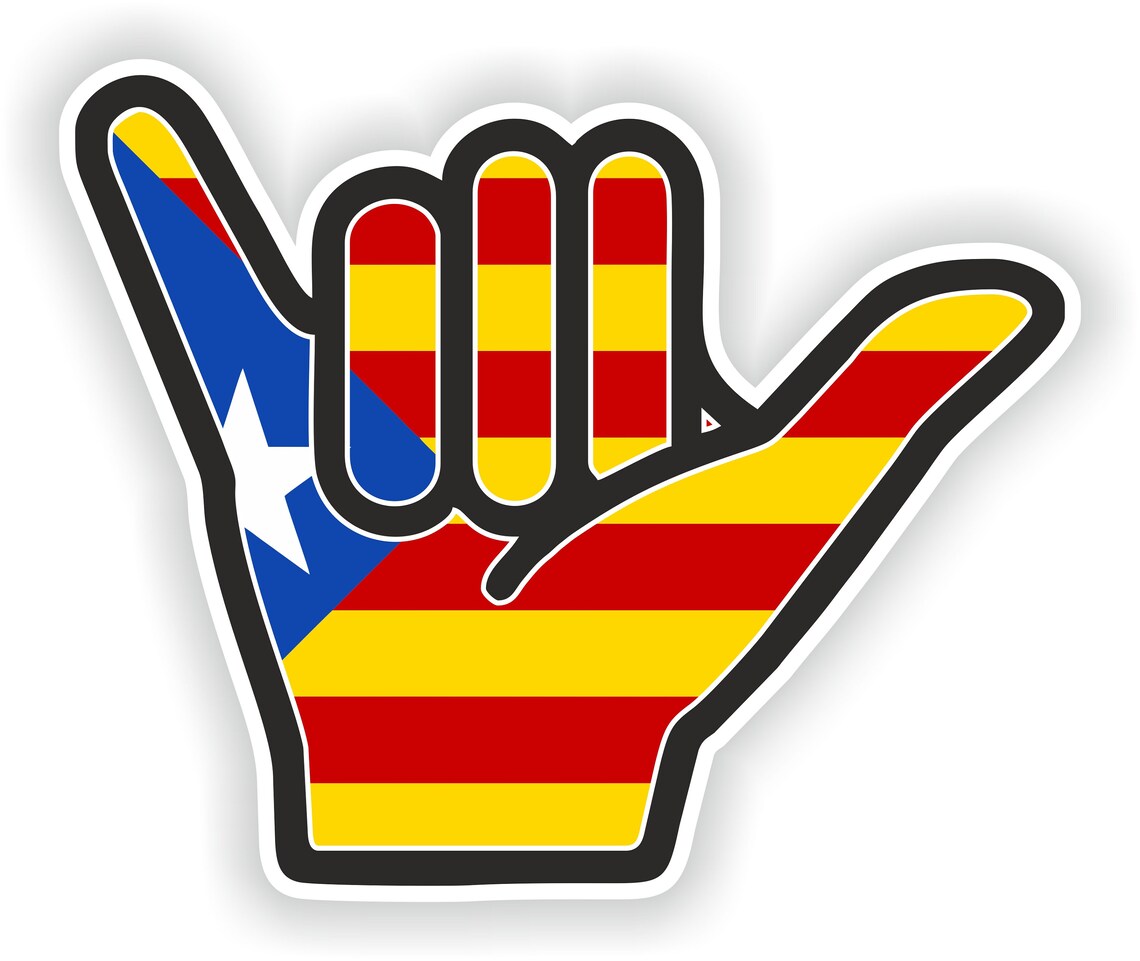 Catalonia Shaka Hand Sticker Hang Loose for Laptop Book Frid | Inspire ...