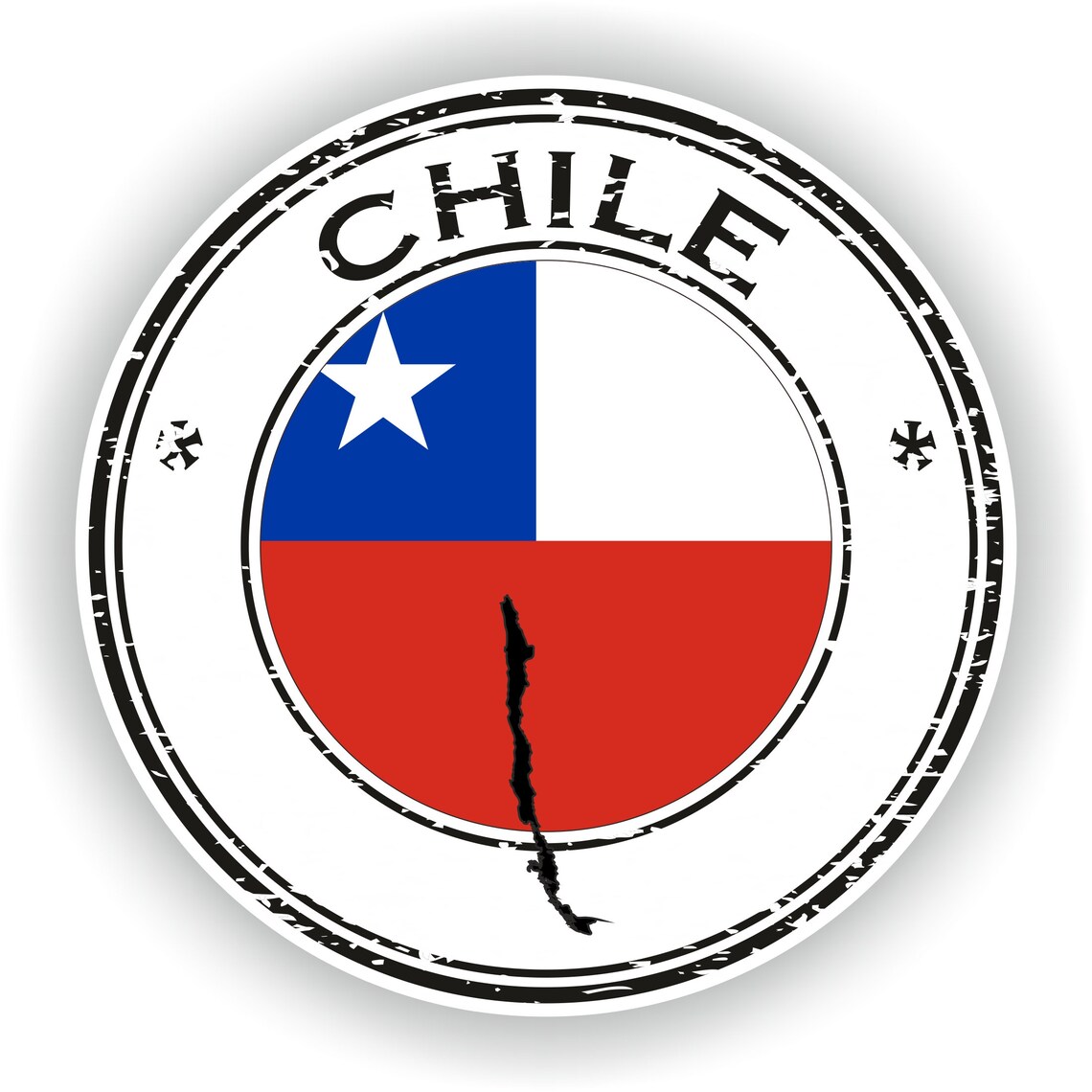 Chile Seal Sticker Round Flag for Laptop Book Fridge Guitar | Inspire ...