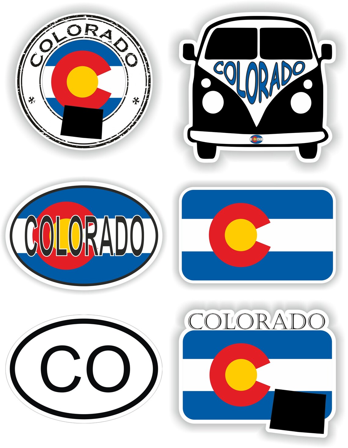 Colorado Set of Stickers for Laptop Book Water Bottle Fridge | Inspire ...