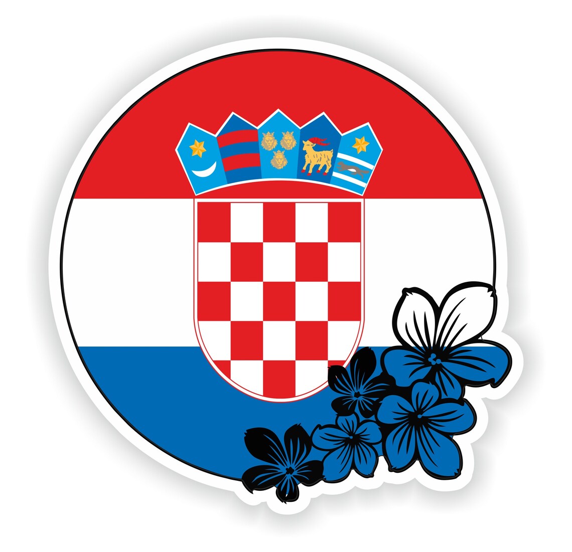 Croatia Sticker Round Flag for Laptop Book Fridge Guitar Mot | Inspire ...
