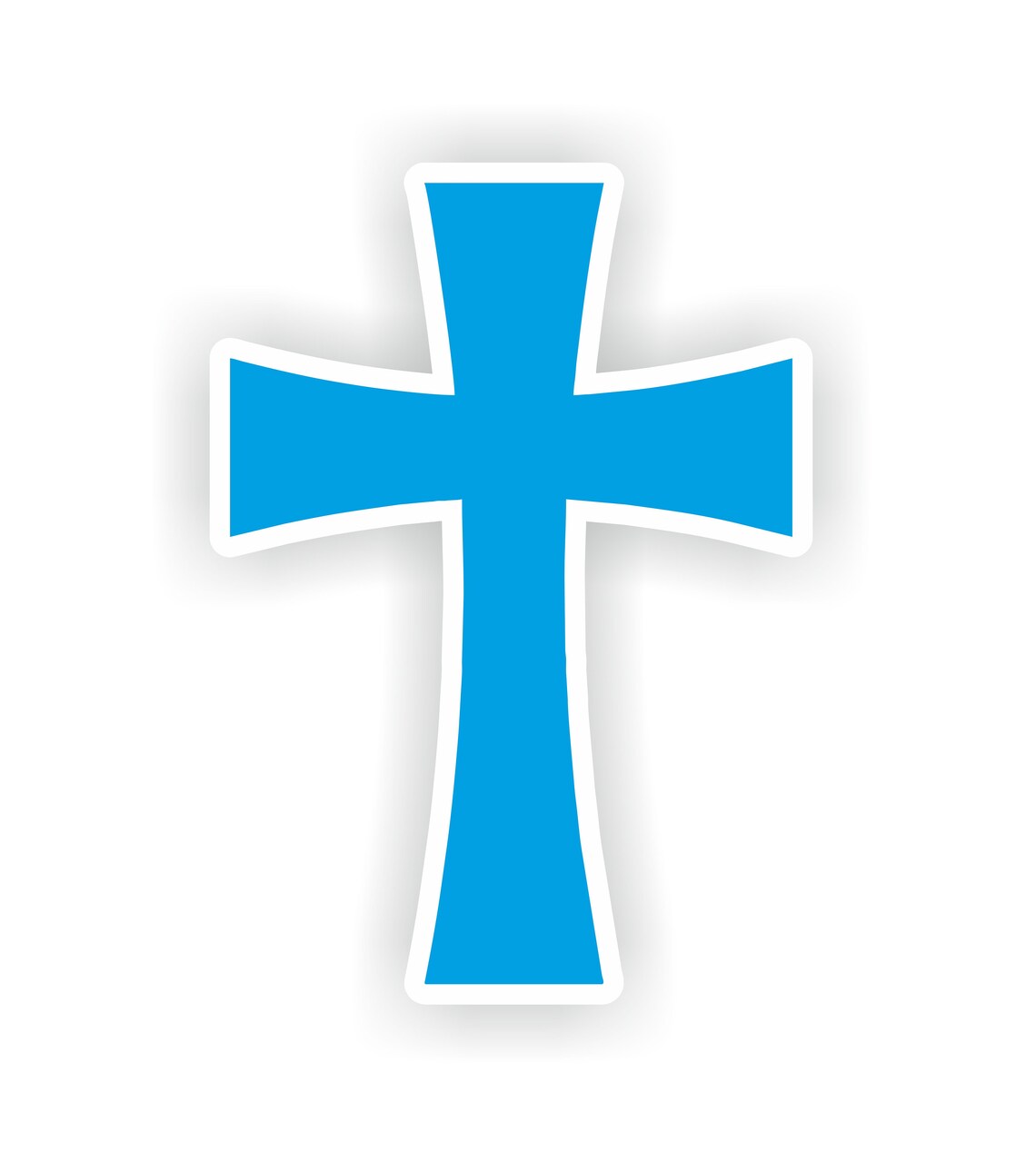 Cross Cyan Christianity Religion Emblem Sticker for Laptop B | Inspire ...
