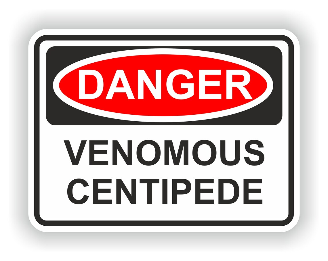 Danger Venomous Centipede Warning Sticker Funny for Helmet L | Inspire ...