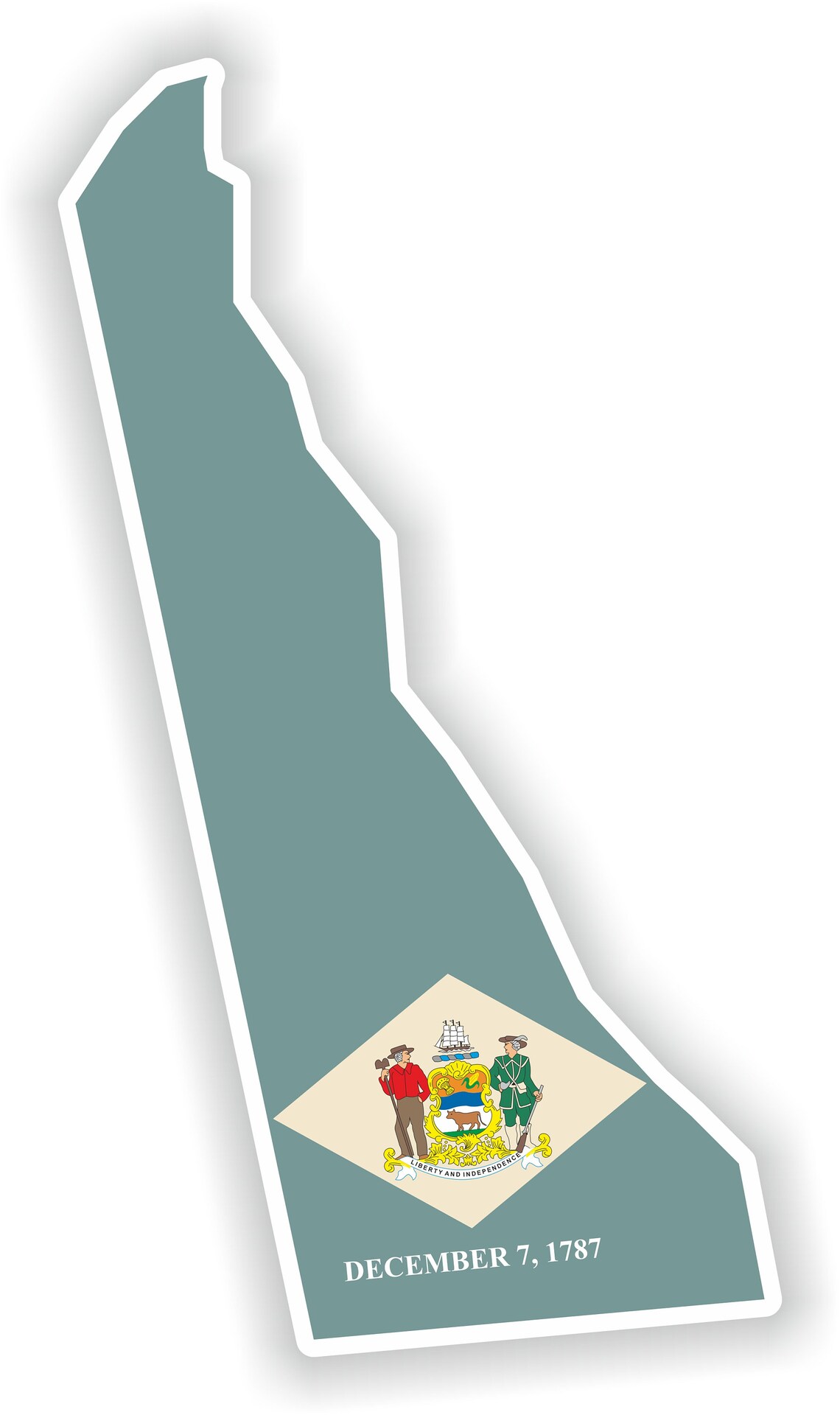 Delaware Map Flag - Vinyl Sticker | Inspire Uplift