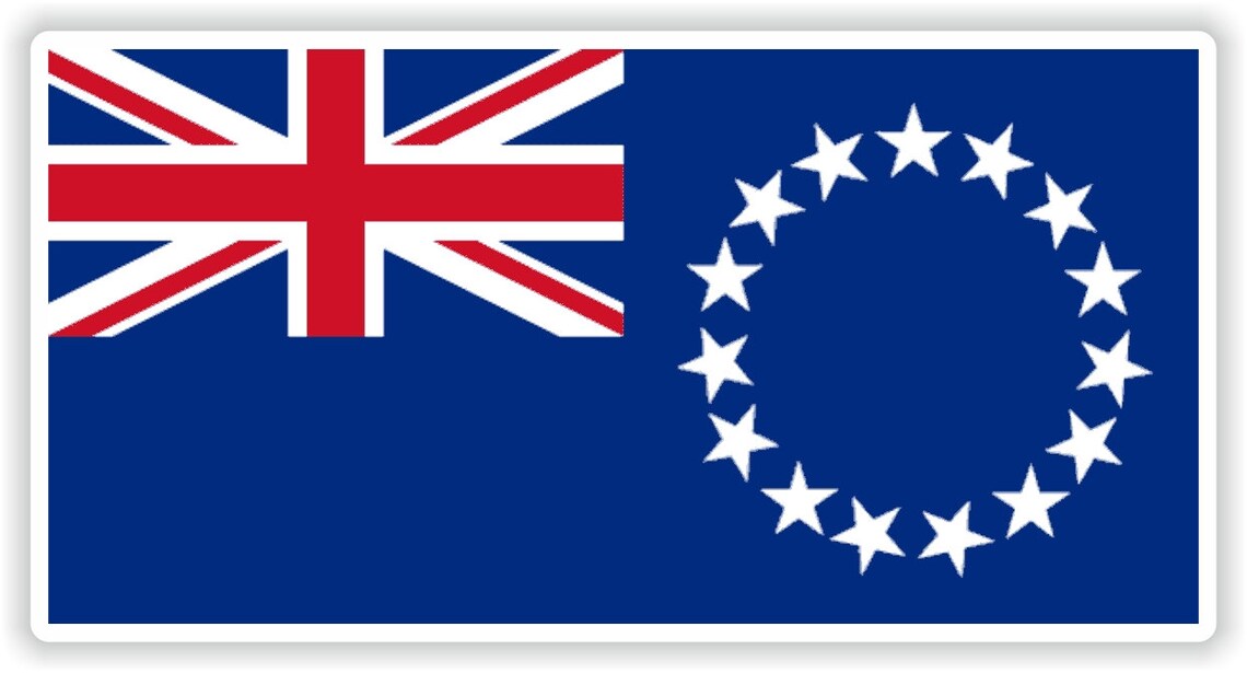 Flag of the Cook Islands Oceania Sticker for Laptop Book Fri | Inspire ...