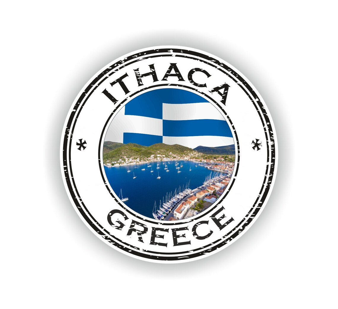 Greece Ithaca Ithaka Island Seal Sticker Round Flag for Lapt | Inspire ...