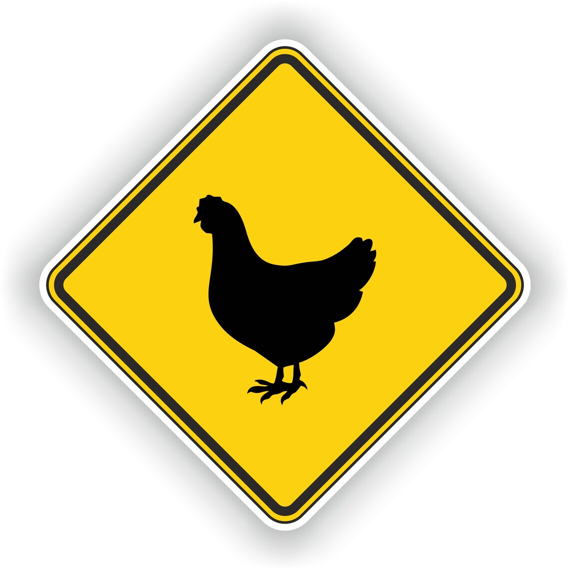 Hen Warning Sticker for Bumper Car Laptop Book Fridge Guitar | Inspire ...