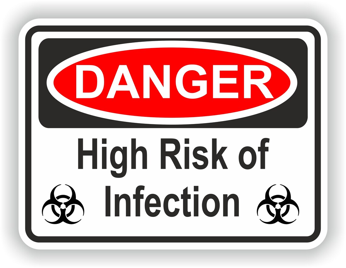 High Risk of Infection Danger Sticker for Car Laptop Book Fr | Inspire ...