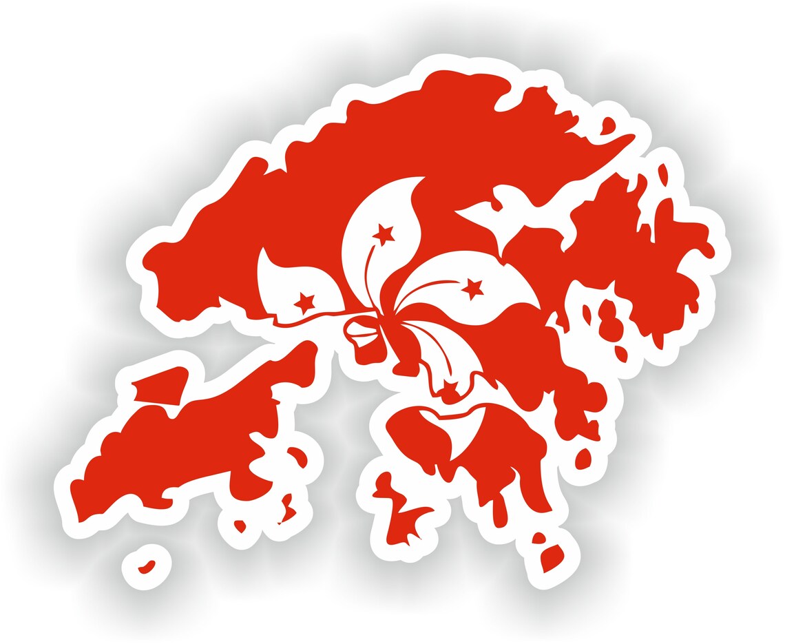 Hong Kong Map Flag - Vinyl Sticker | Inspire Uplift