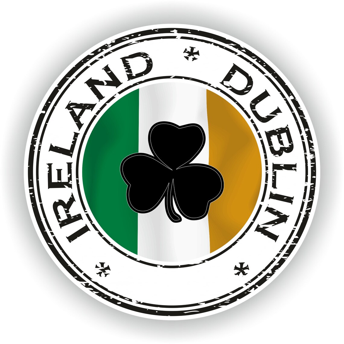 Ireland Dublin Seal Sticker Round Flag for Laptop Book Fridg | Inspire ...