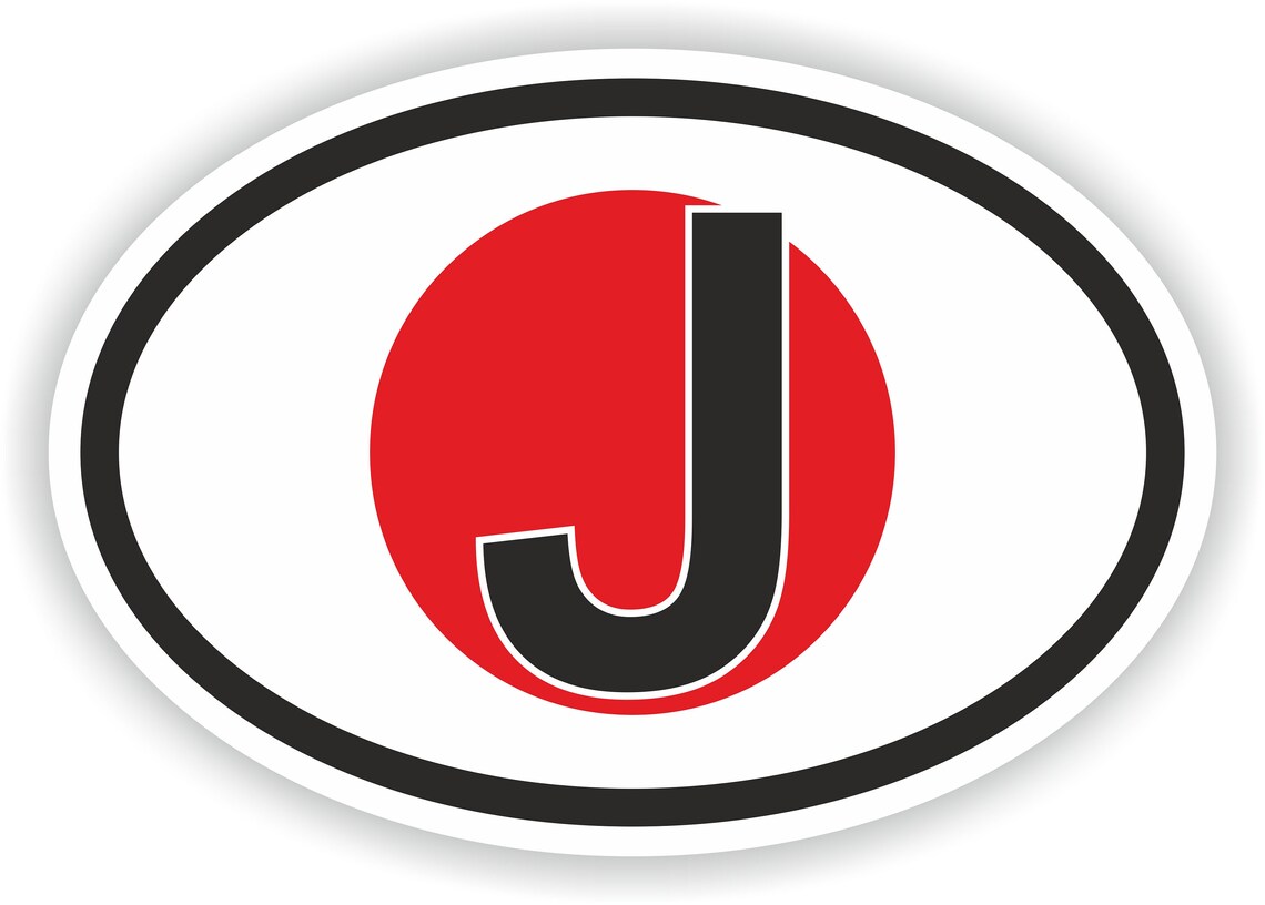 Japan Country Code Oval Sticker with Flag for Bumper Laptop | Inspire ...