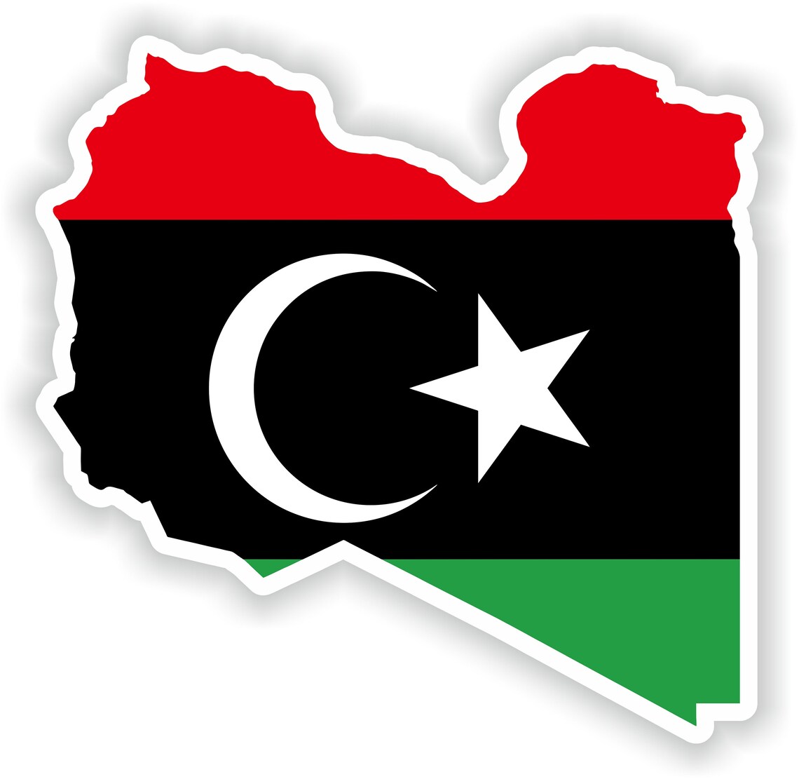 Libya Map Flag - Vinyl Sticker | Inspire Uplift
