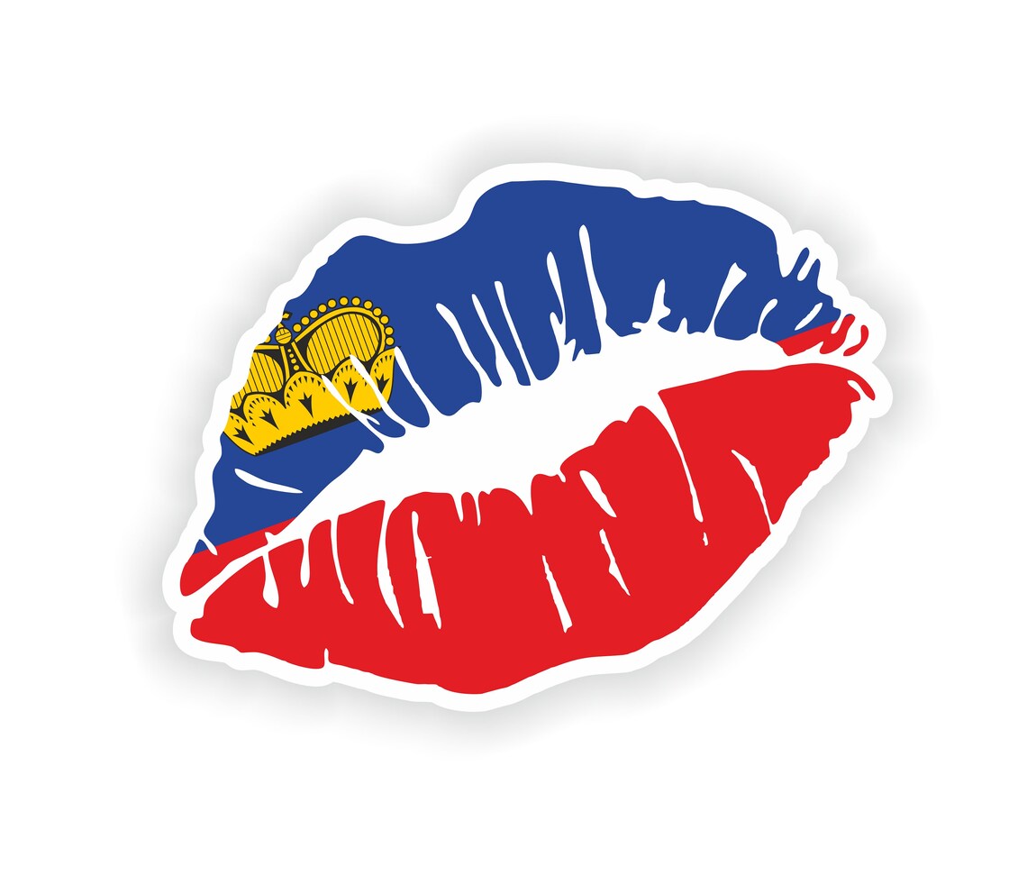 Liechtenstein Lips Flag - Vinyl Sticker | Inspire Uplift