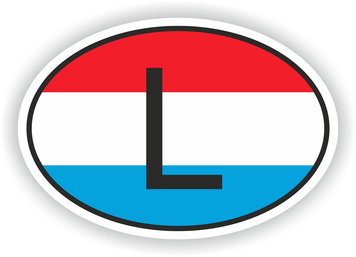 LUXEMBOURG Country Code Oval Sticker with Flag for Bumper La | Inspire ...
