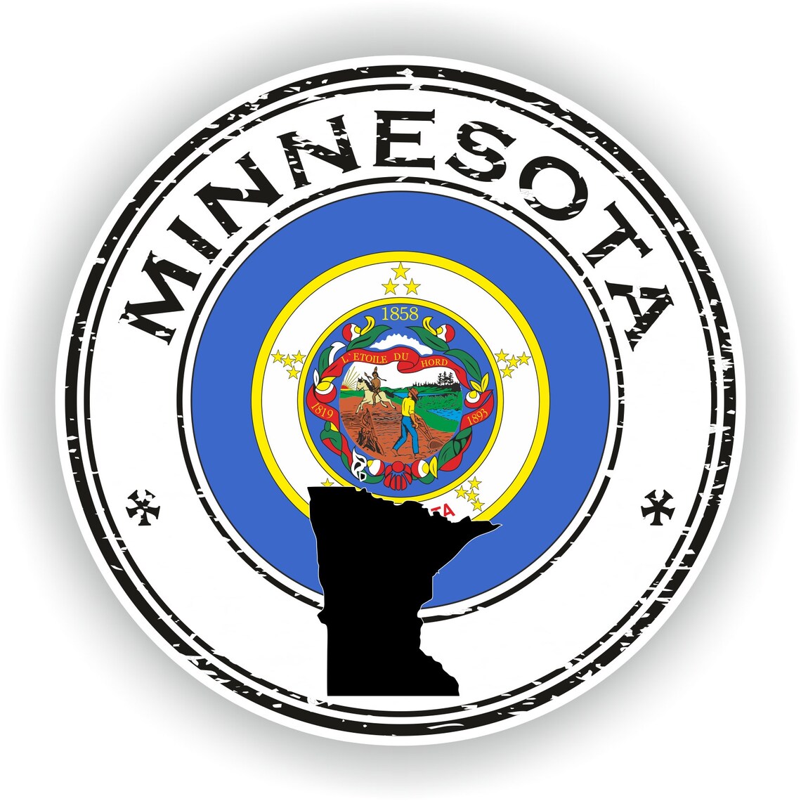 Minnesota Seal Sticker Round Flag for Laptop Book Fridge Gui | Inspire ...