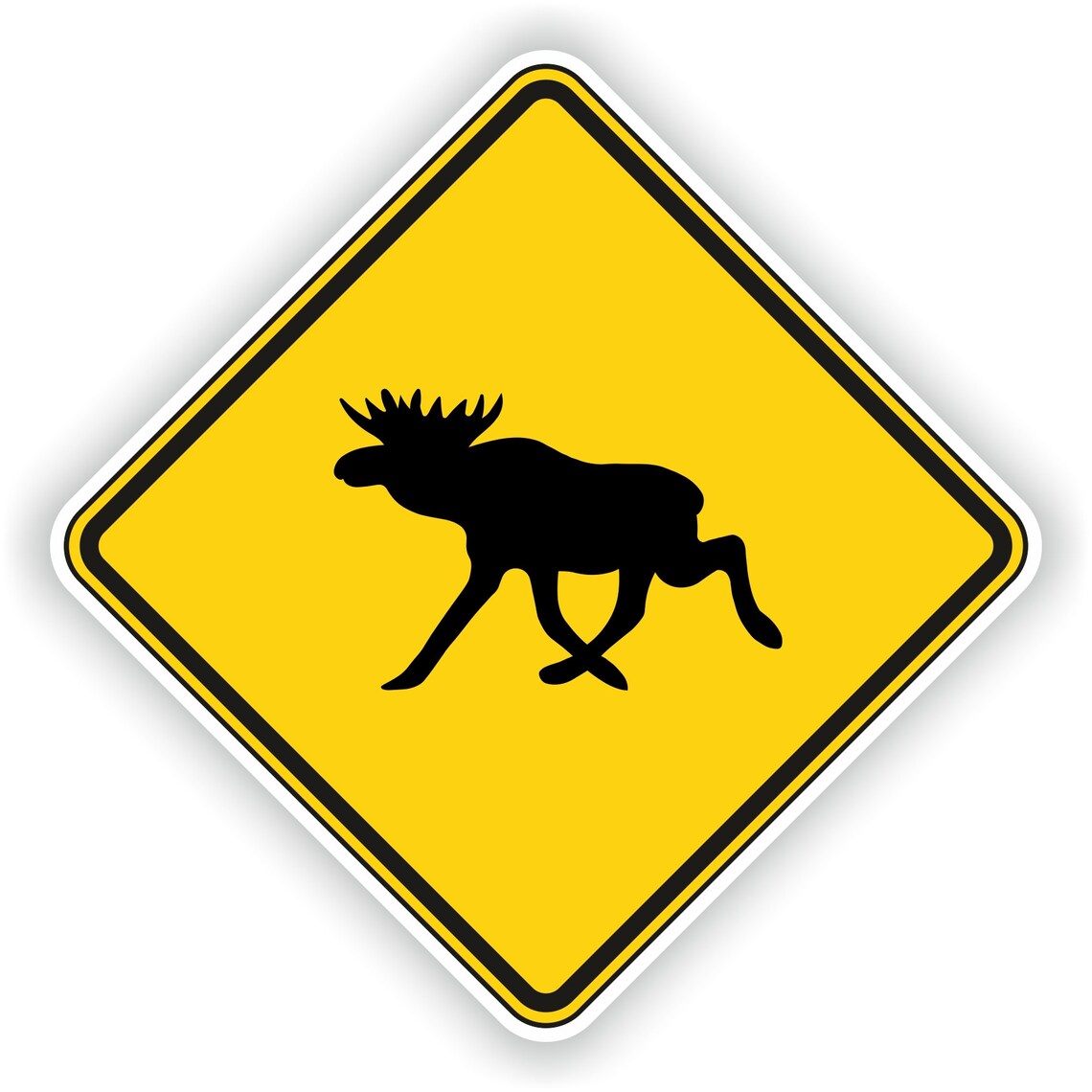 Moose Warning Sticker for Bumper Car Laptop Book Fridge Guit | Inspire ...