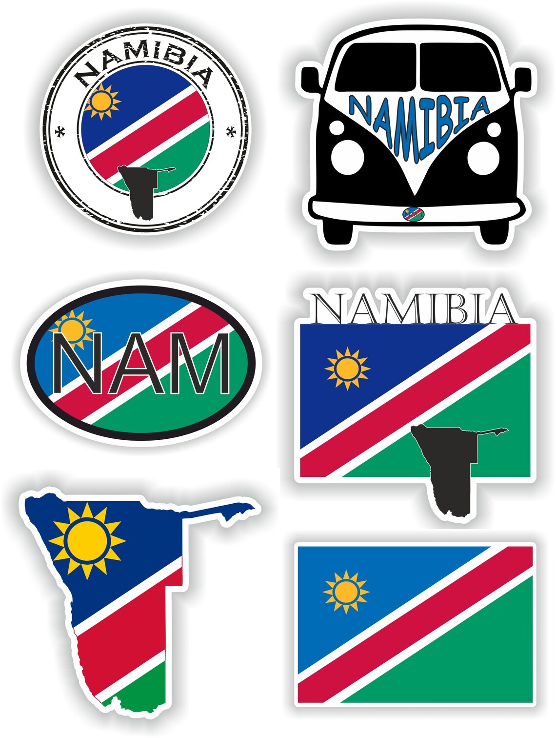 Namibia Set of Stickers for Laptop Book Water Bottle Fridge | Inspire ...