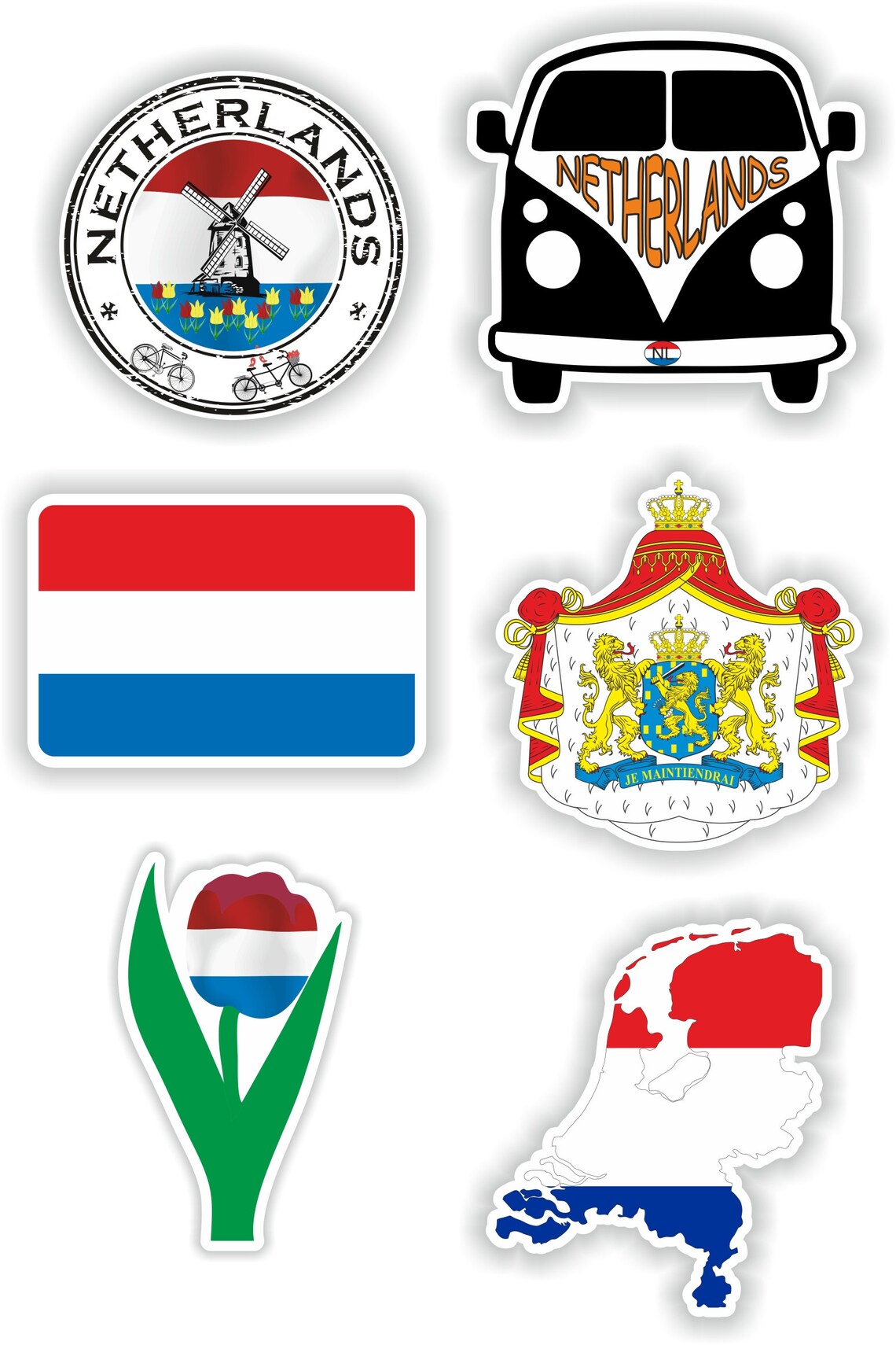 Netherlands Set of Stickers for Laptop Book Water Bottle Fri | Inspire ...