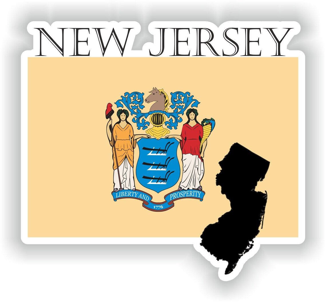 New Jersey Sticker Flag MF for Laptop Book Fridge Guitar Mot | Inspire ...