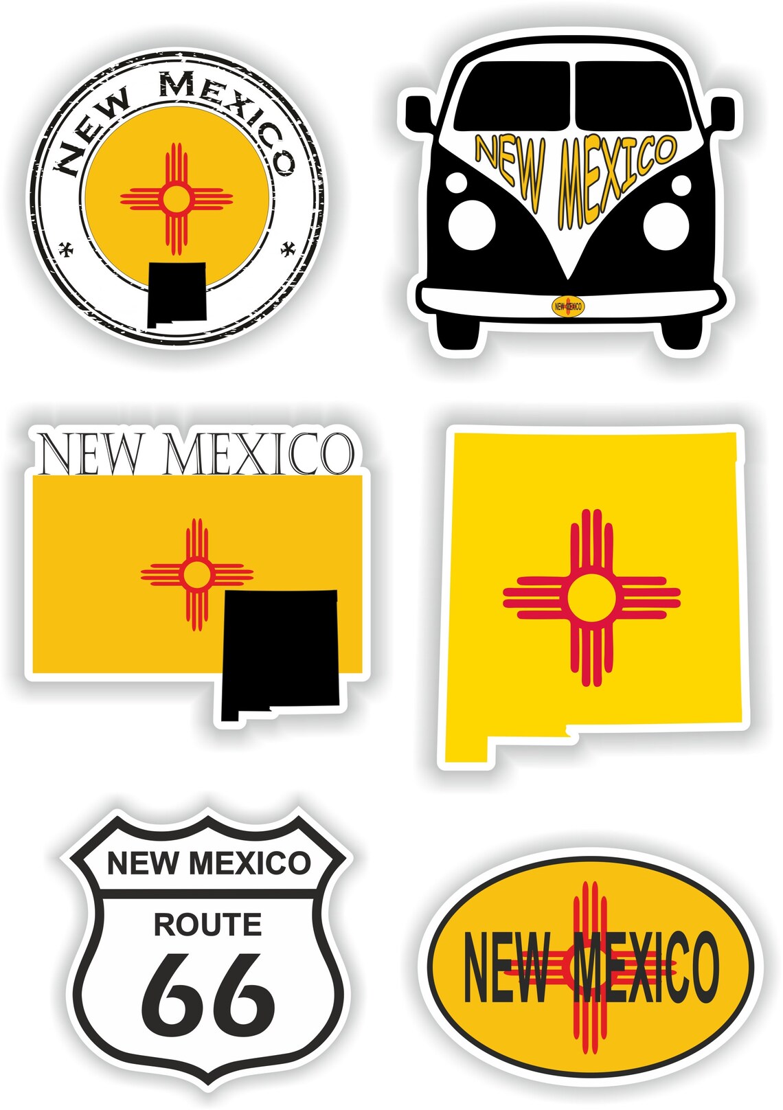 New Mexico Set of Stickers for Laptop Book Water Bottle Frid | Inspire ...