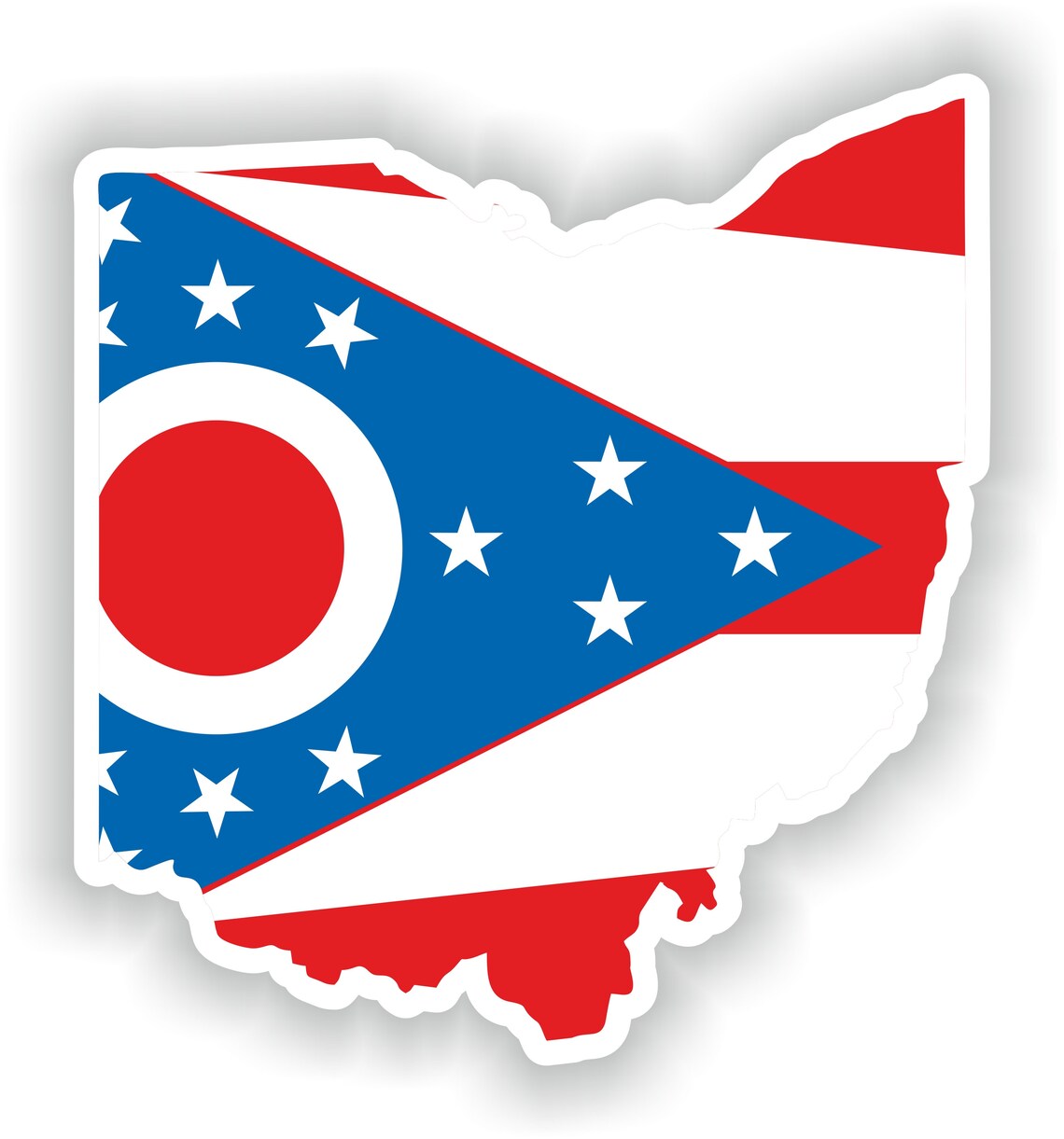 Ohio Map Flag - Vinyl Sticker | Inspire Uplift