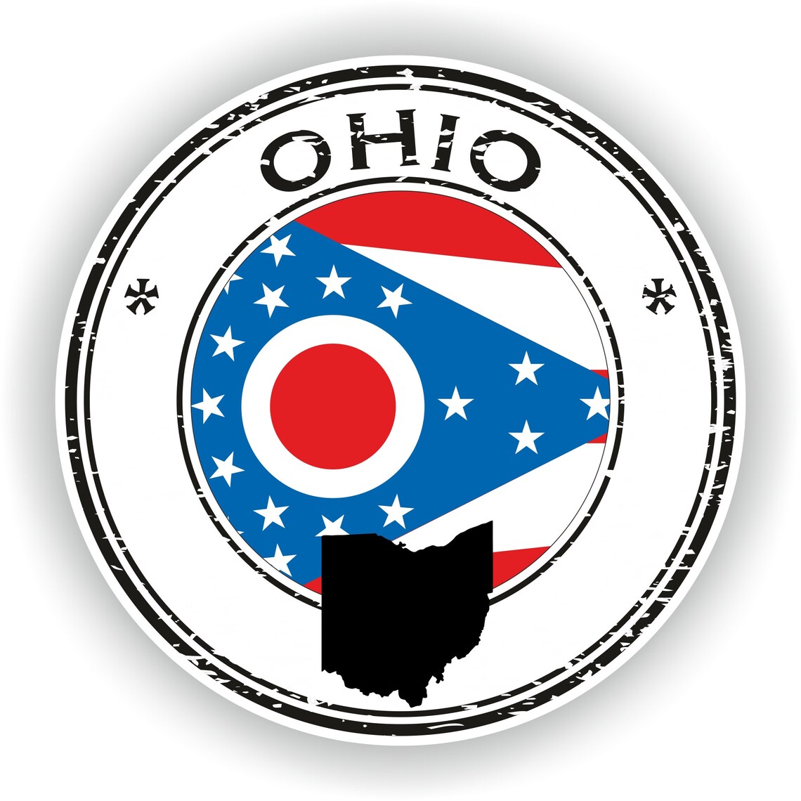 Ohio Seal Sticker Round Flag for Laptop Book Fridge Guitar M | Inspire ...