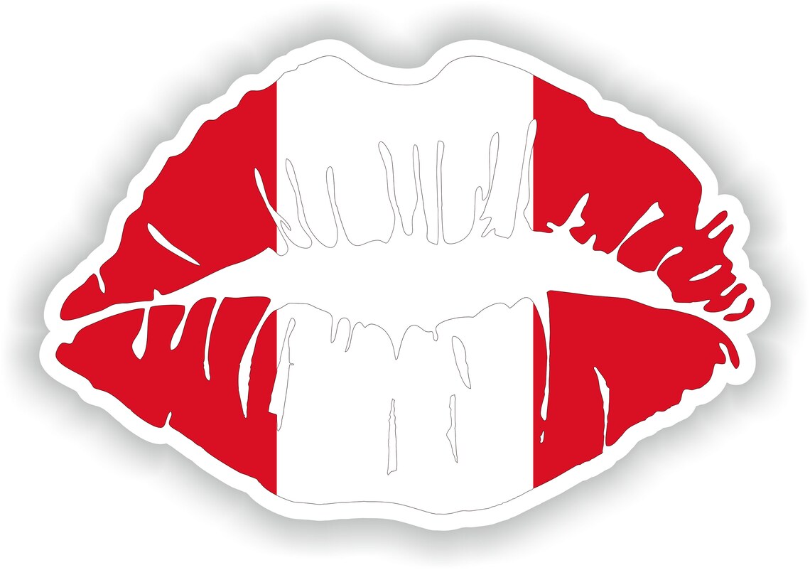 Peru Lips Flag - Vinyl Sticker | Inspire Uplift