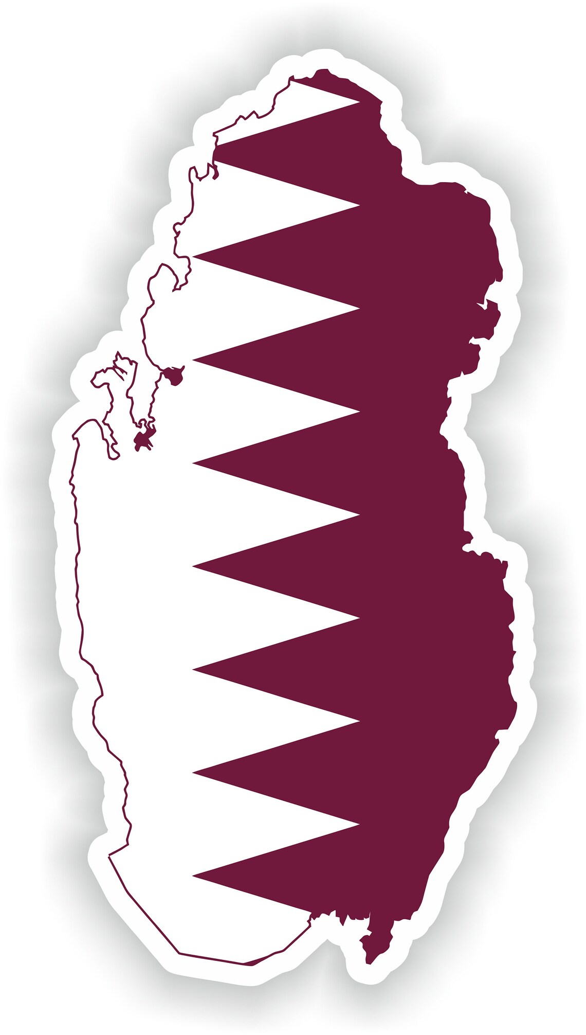 Qatar Map Flag - Vinyl Sticker | Inspire Uplift