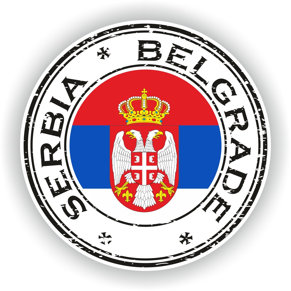 Serbia Belgrade Seal Sticker Round Flag for Laptop Book Frid | Inspire ...