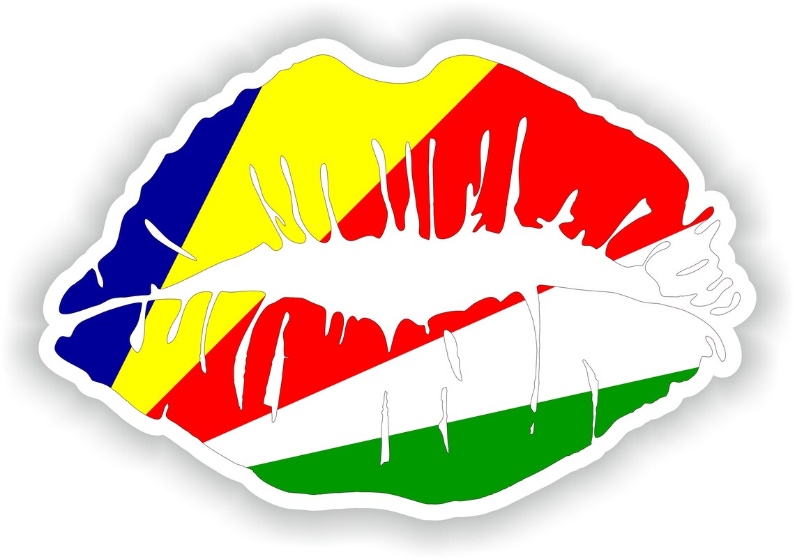Seychelles Lips Flag - Vinyl Sticker | Inspire Uplift