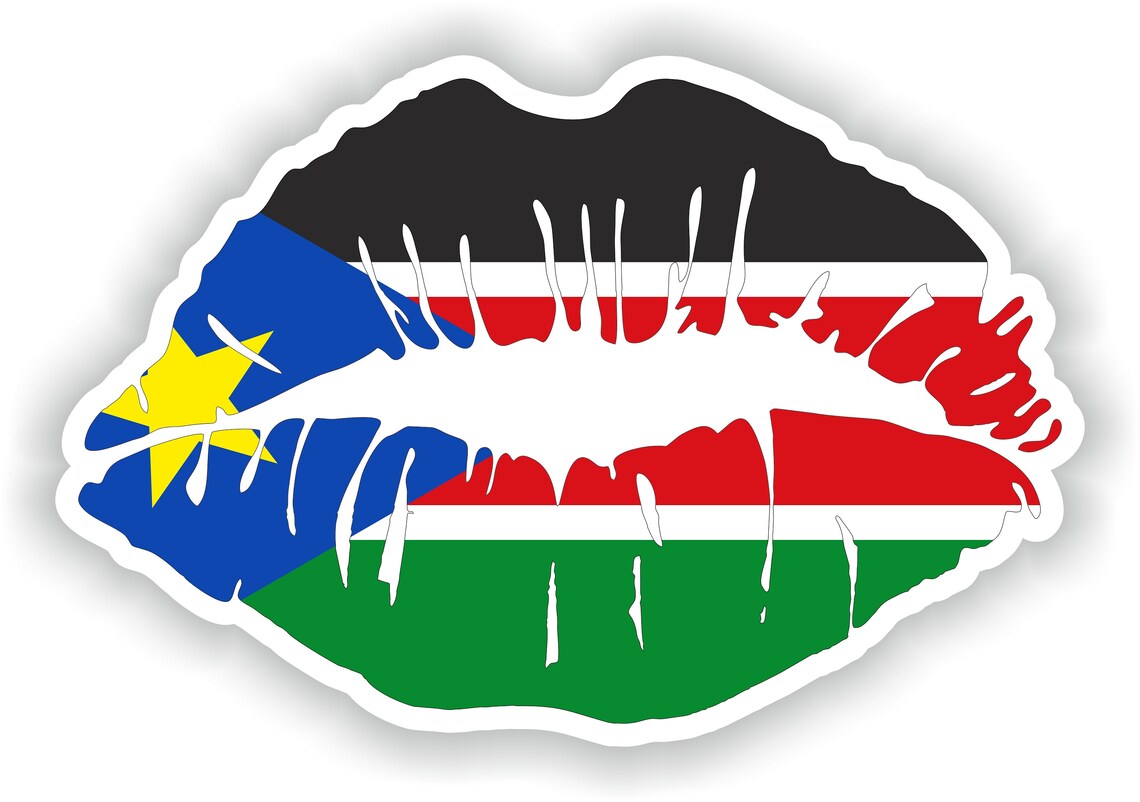 South Sudan Lips Flag - Vinyl Sticker | Inspire Uplift