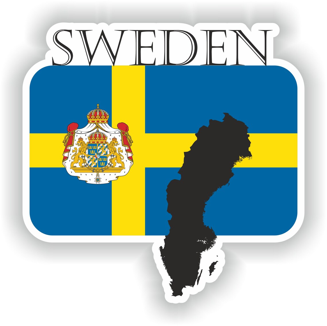 Sweden Sticker Flag MF for Laptop Book Fridge Guitar Motorcy | Inspire ...