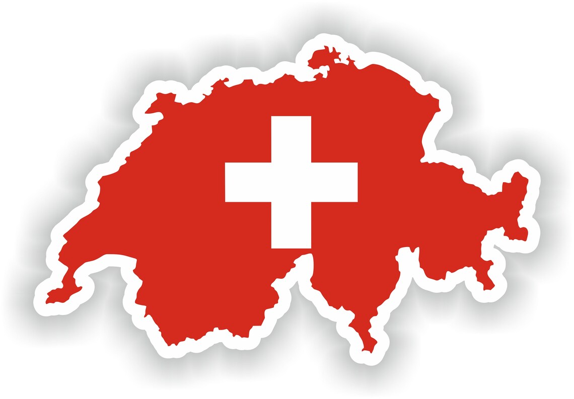 Switzerland Map Flag - Vinyl Sticker | Inspire Uplift