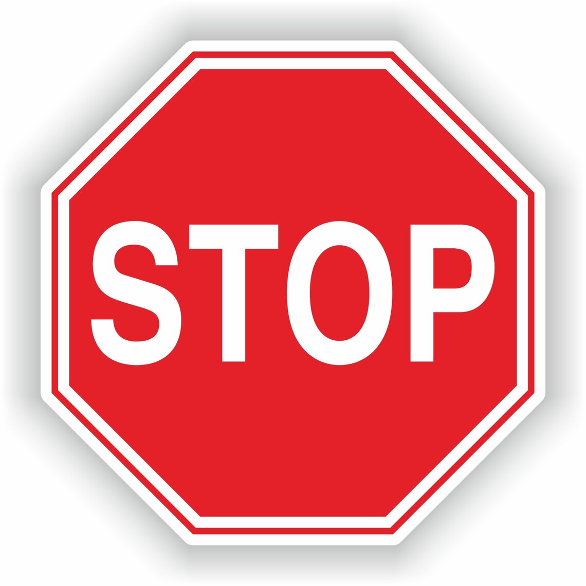 Traffic Stop Sign Sticker for Bumper Car Laptop Book Suitcas | Inspire ...