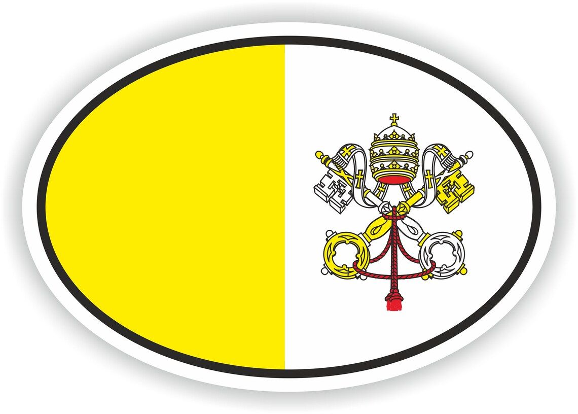 Vatican Oval Sticker with Flag for Bumper Laptop Book Fridge | Inspire ...