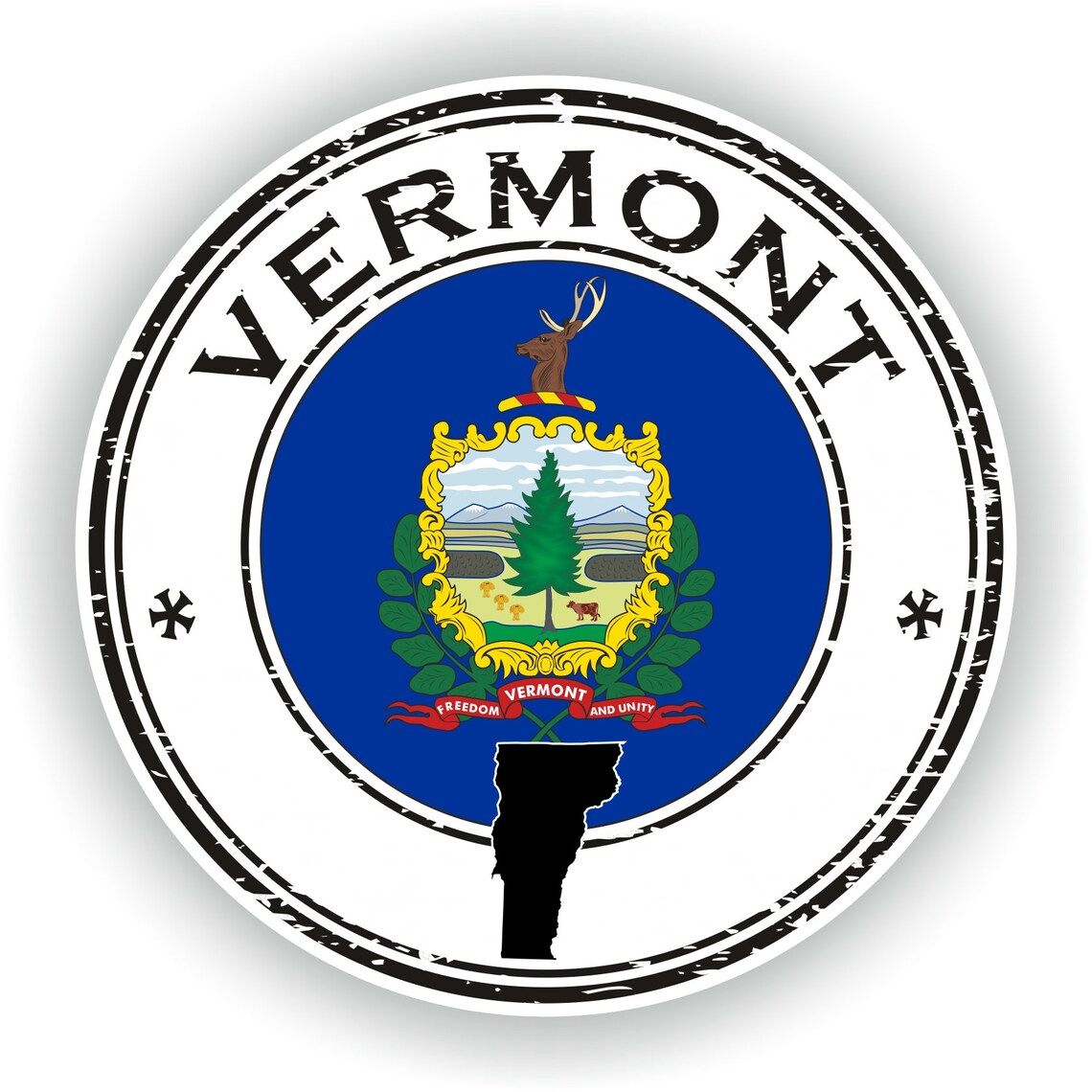 Vermont Seal Sticker Round Flag for Laptop Book Fridge Guita | Inspire ...