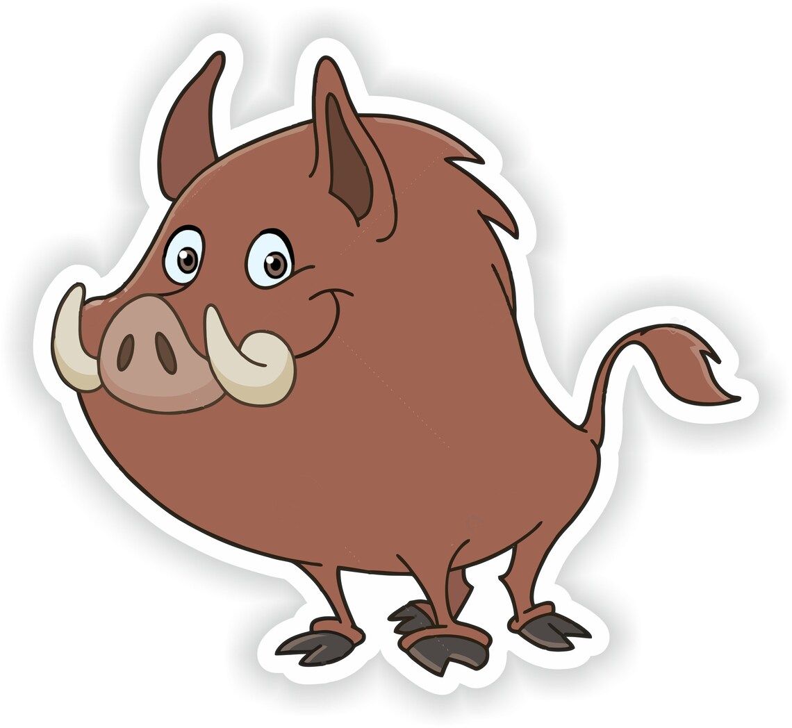 Wild Boar Hog Pig Smiling - Vinyl Sticker | Inspire Uplift