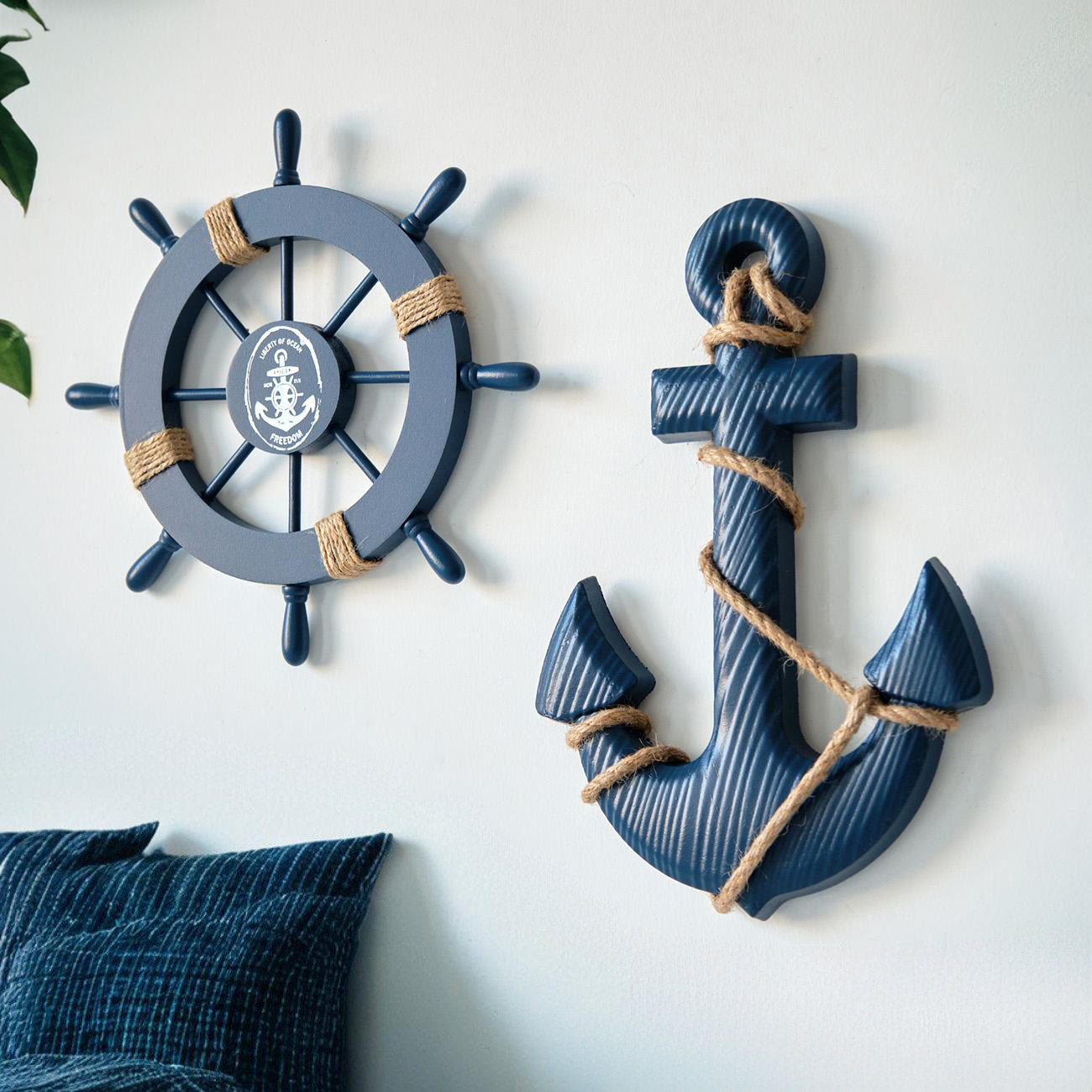 Mediterranean Wooden Anchor Ocean Wall Decor Hanging | Inspire Uplift