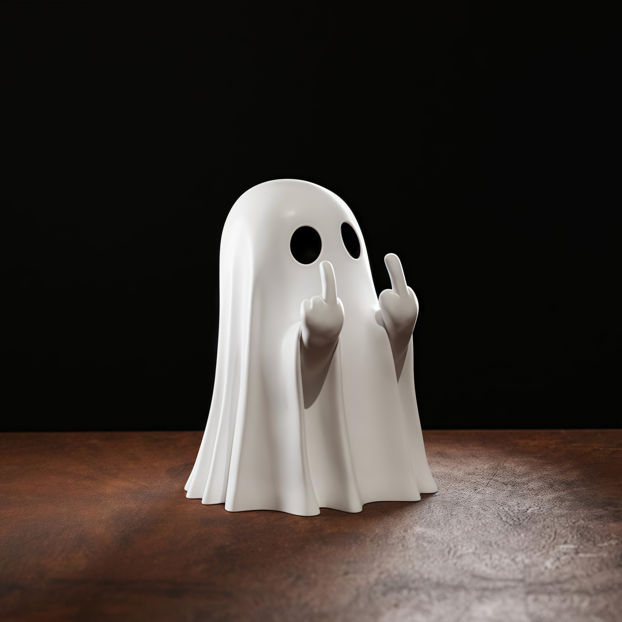 Cute Middle Finger Ghost Statue Small Halloween Decor Home | Inspire Uplift