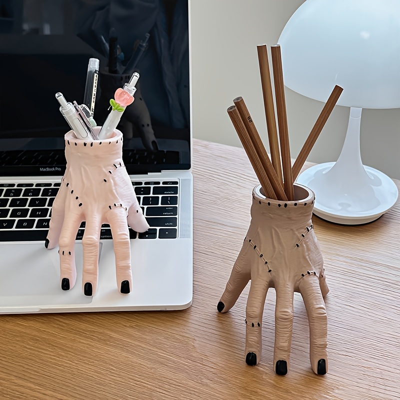 Hand Shaped Resin Pen Holder Stylish Desk Storage | Inspire Uplift