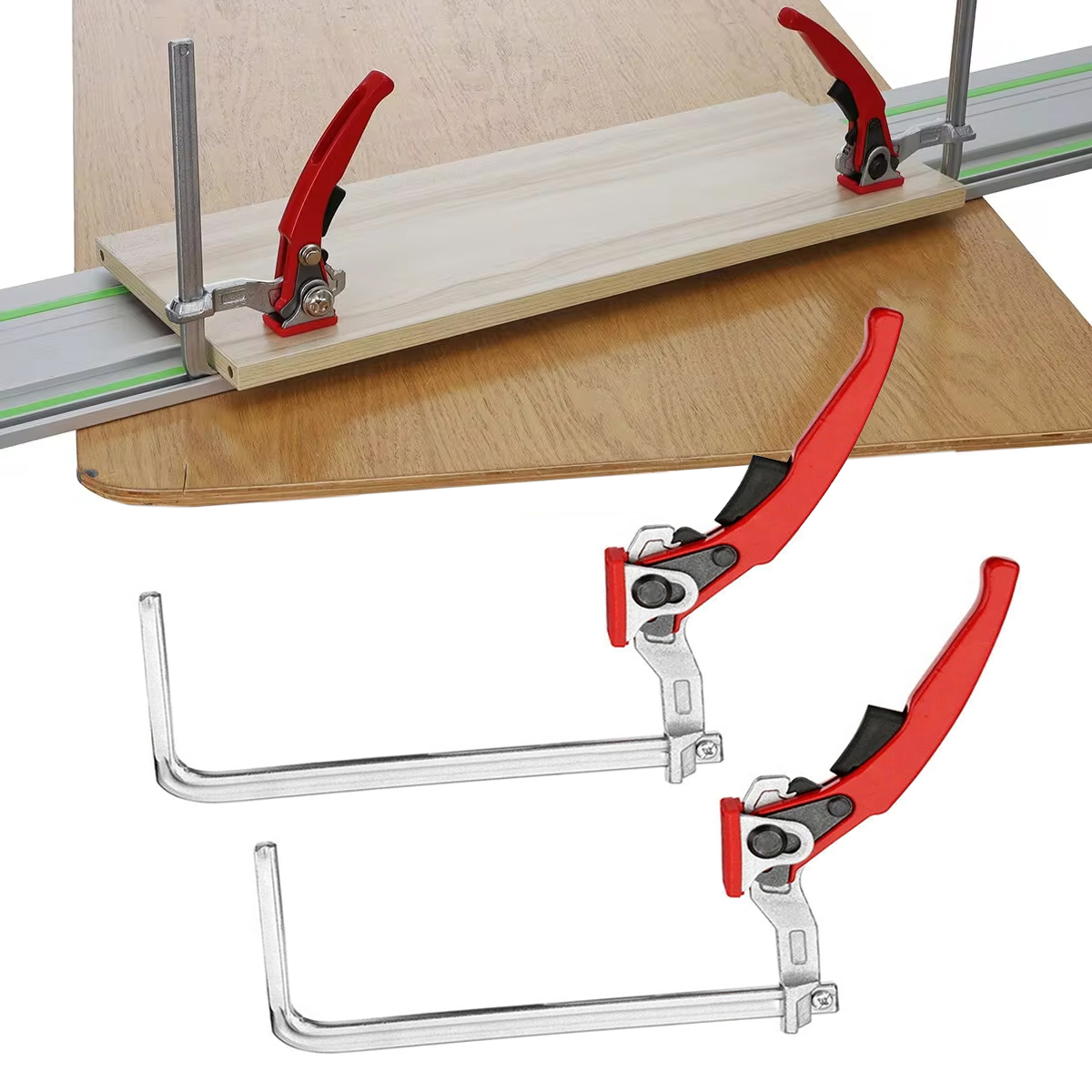 Quick Guide Rail Ratchet Clamp, Woodworking F Clamp | Inspire Uplift