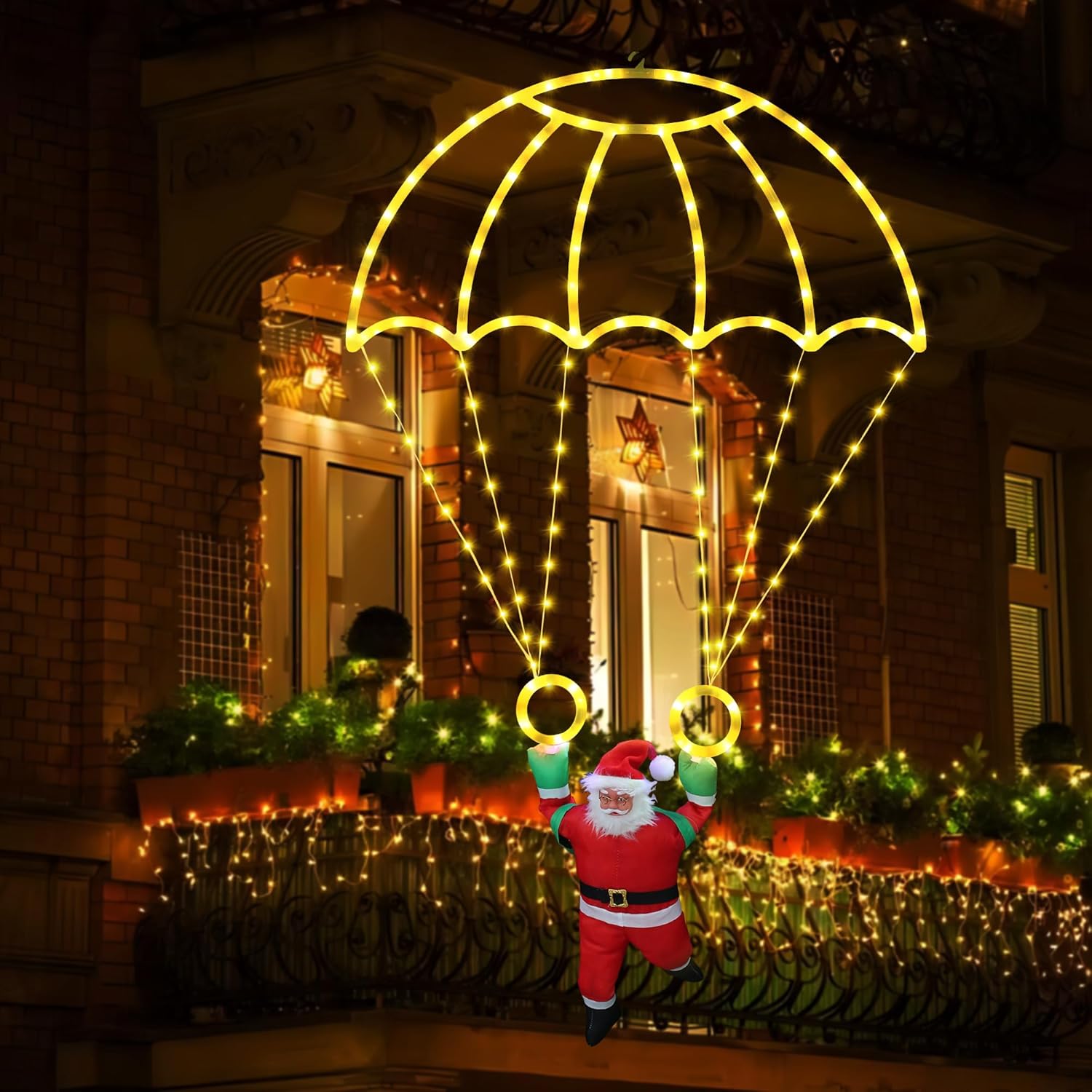 LED Christmas Parachute Lights with Santa Claus for Holiday | Inspire ...