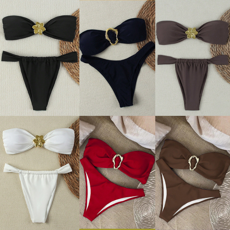 Bandeau Push-Up Bikini Set, Brazilian Thong Swimwear | Inspire Uplift