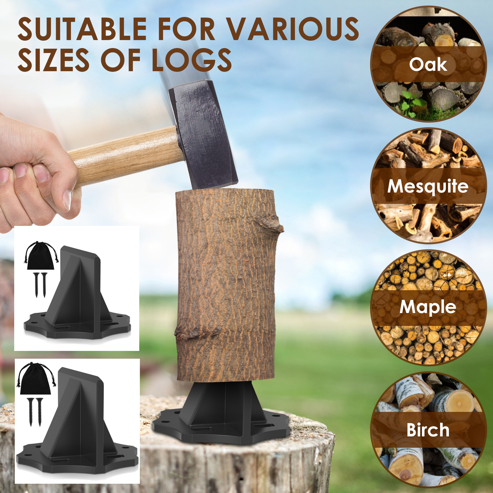 Steel Log Wood Splitter - Portable Manual Splitter for Home | Inspire ...