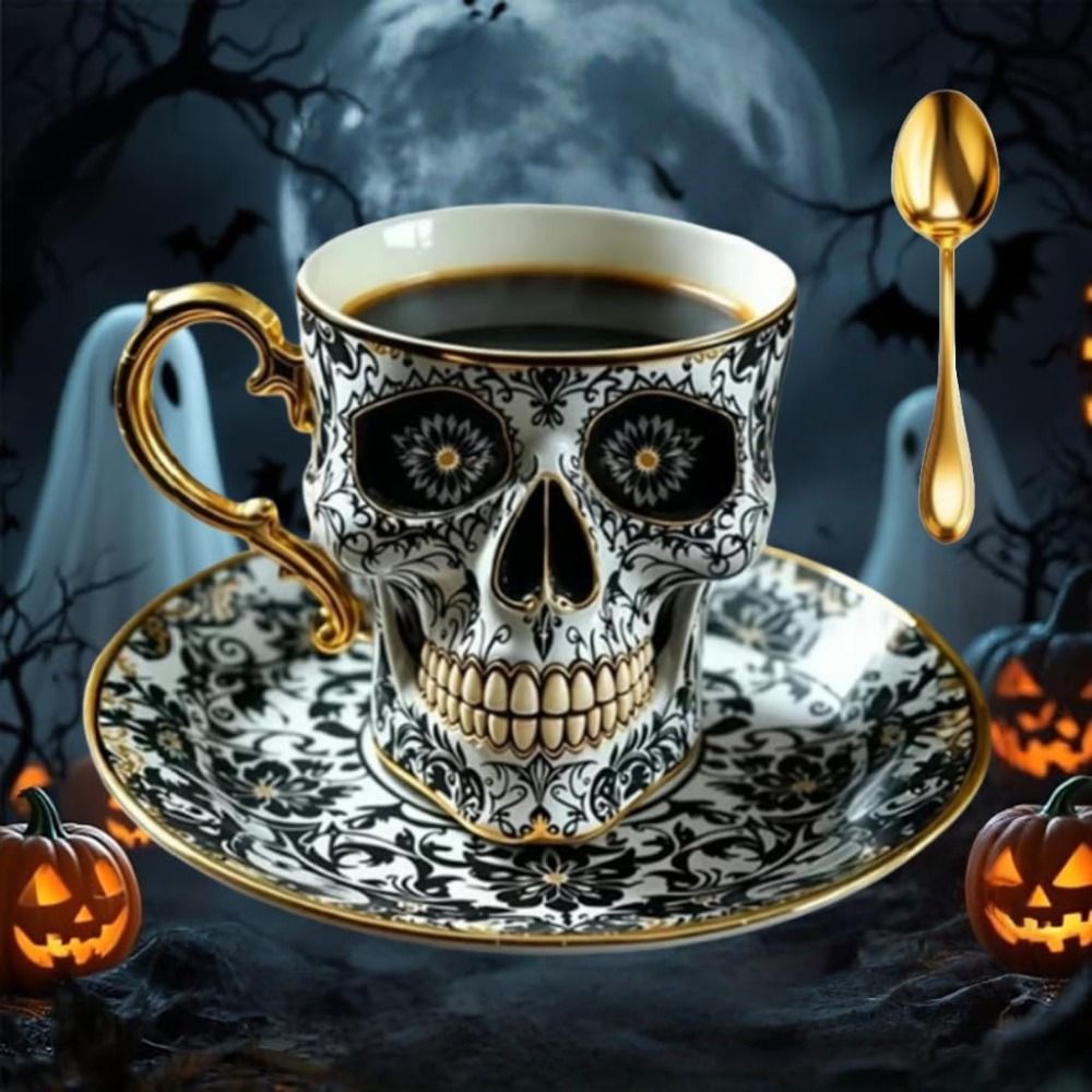 Stylish Resin Skull Coffee Mug, Bonehead Design | Inspire Uplift