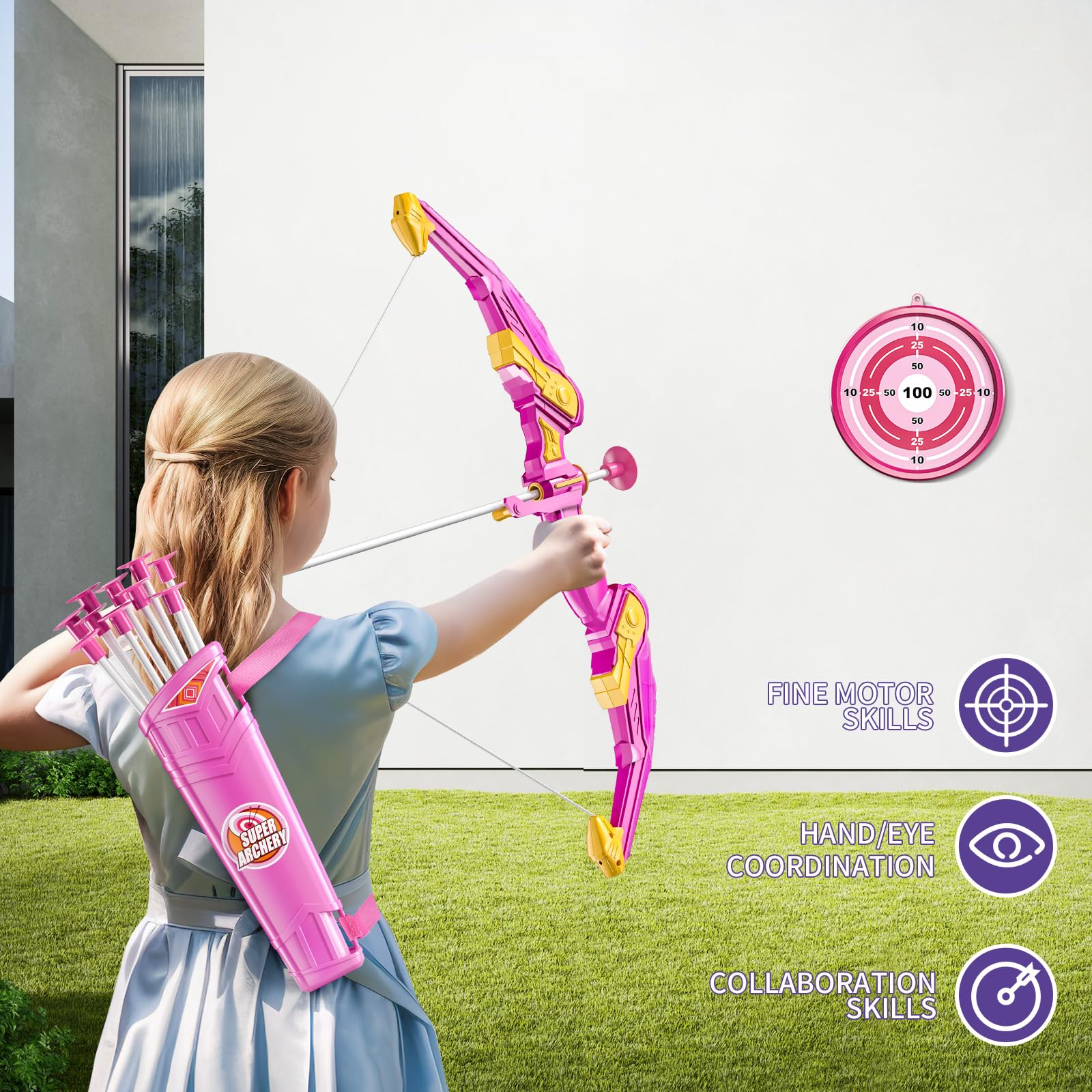 Kids Archery Set Bow and Arrow Toy with Target | Inspire Uplift